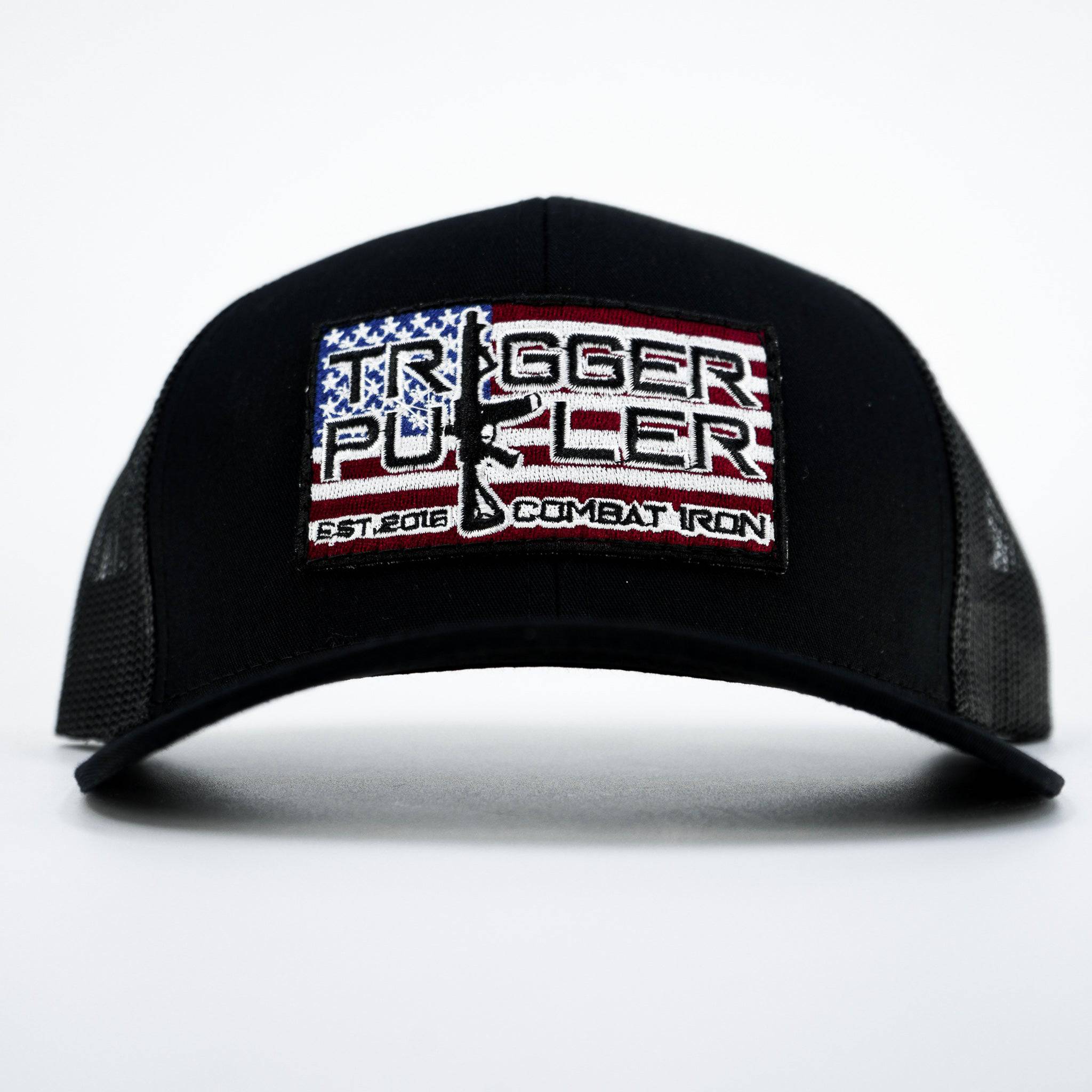 Trigger Puller American Flag Patch Mid-Profile Mesh Snapback Hat – Self ...
