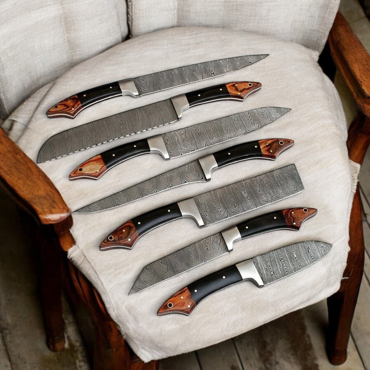 Chef Kitchen Knife Set – Professional Damascus Steel Blades with Buffa ...