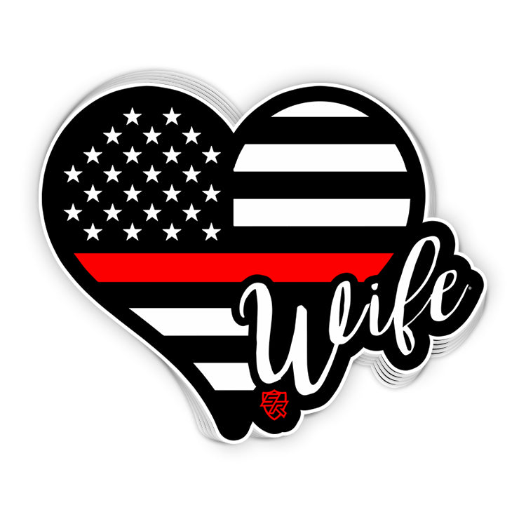 Red Line Heart Wife Decal – Self Rescue Tactical
