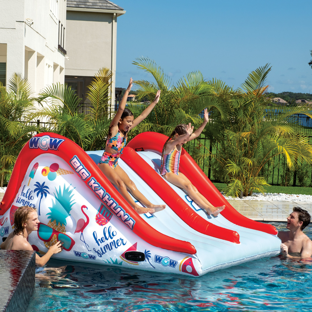 WOW Sports Big Kahuna Two-Lane Slide for In-Ground Pools – Self Rescue ...