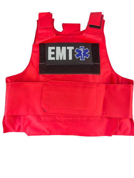First Responder Vest Kit RED LEVEL IIIA (2) 10x12 Front/Back Plates an ...